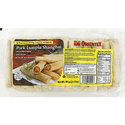 Orientex Shanghai Style Pork Lumpia Egg Rolls 40 oz package | Asian | DeCA