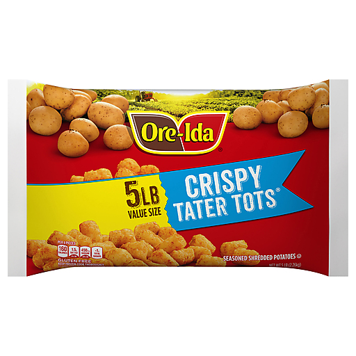 Ore Ida Golden Tater Tots Seasoned Shredded Potatoes 5 lb bag | Tater ...