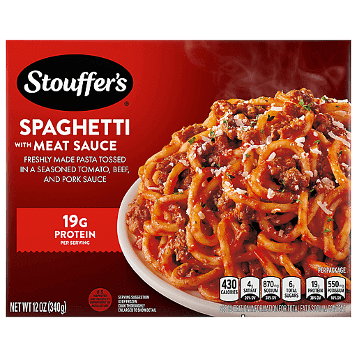 Stouffer's Spaghetti with Meat Sauce Frozen Meal 12 oz box | Single ...