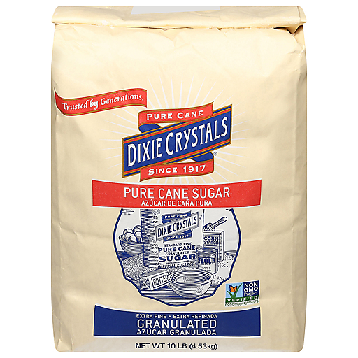 Dixie Crystals Sugar, Pure Cane, Granulated, Extra Fine 10 lb | Shop | DeCA