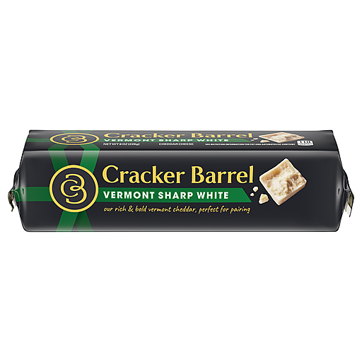 Cracker Barrel Vermont Sharp White Cheddar Cheese 8 oz package | Chunk ...