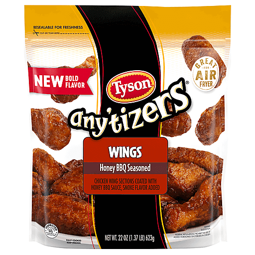 Tyson Any'tizers Honey BBQ Seasoned Bone In Chicken Wings 22 oz bag ...