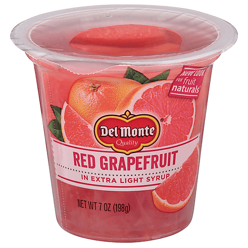 Del Monte Fruit Naturals Red Grapefruit in Extra Light Syrup 7 oz cup ...