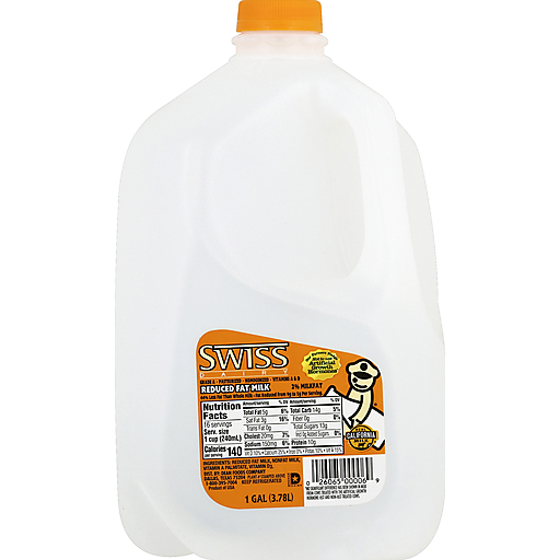Swiss Dairy 2% Reduced Fat Milk 1 gal jug | Reduced Fat & Fat Free Milk ...