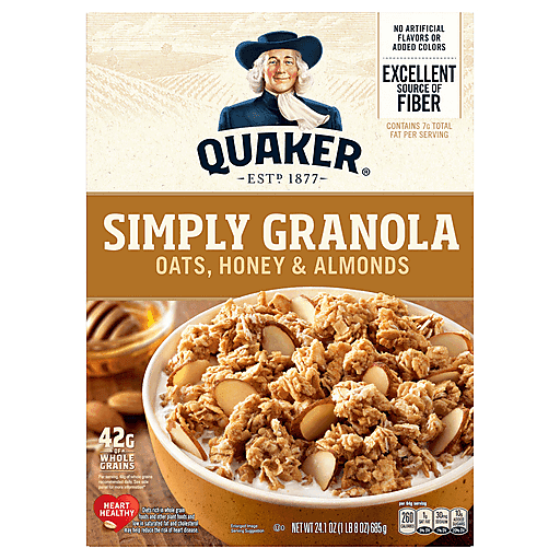 PepsiCo Quaker Oats Honey & Almonds Simply Granola 24.1 oz box | Cereal ...
