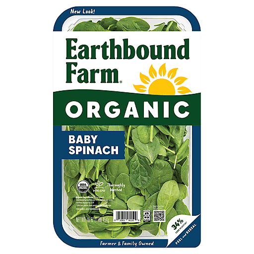 Earthbound Farm Organic Baby Spinach Salad 16 oz package | Bagged ...