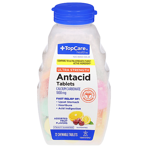 Top Care Antacid, Ultra Strength, 1000 Mg, Chewable Tablets, Assorted ...