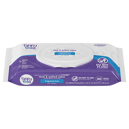 Tippy Toes Fragrance Free Baby Wipes 40 ct pack | Baby Bath & Skin Care ...