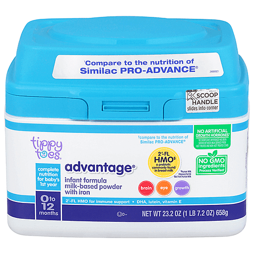 Tippy Toes Infant Formula, Milk-Based Powder with Iron, Advantage, 0 to ...