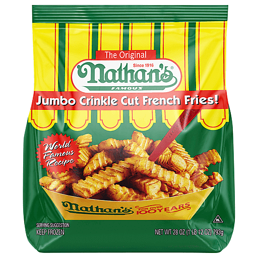 Nathan's Famous Jumbo Crinkle Cut French Fries 28 oz bag | French Fries ...