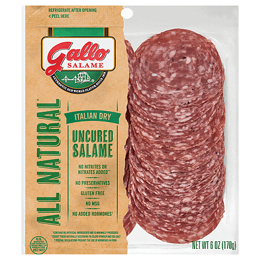 Gallo Salame All Natural Uncured Deli Thin Sliced Italian Dry Salame 6 ...