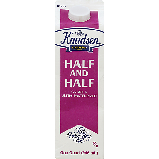 Knudsen Half and Half Grade A Ultra Pasteurized Milk 32 fl oz oz carton ...