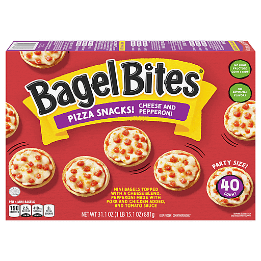 Bagel Bites Pizza Snack Cheese and Pepperoni Mini Bagels 31.1 oz box ...