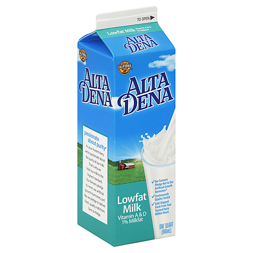 Dairy Farmers of America Alta Dena Dairy 1% Low Fat Milk 1 qt carton ...