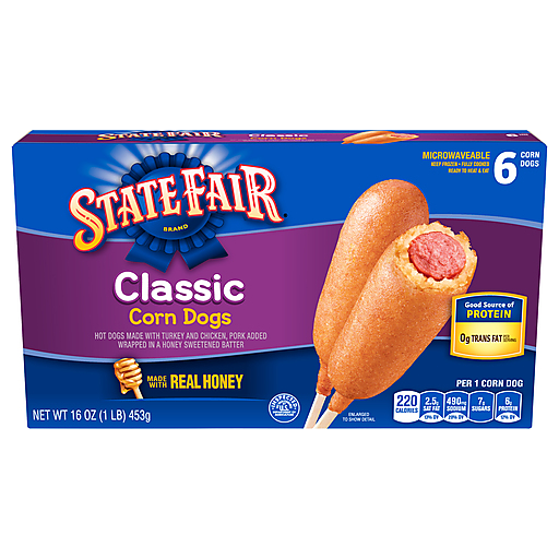 State Fair Microwaveable Classic Corn Dogs 6 ct 16 oz box | Corn Dogs ...