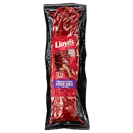 Lloyd's Original BBQ Sauce Seasoned and Smoked Baby Back Pork Ribs 40 ...