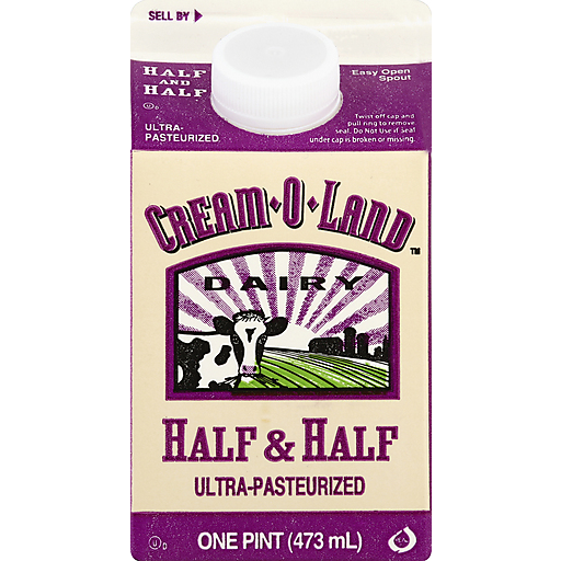Cream-O-Land Dairy Half & Half Ultra-Pasteurized Cream 1 pt carton ...