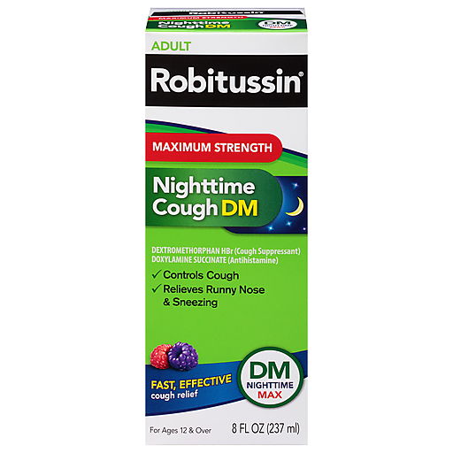 Robitussin Max Strength Nighttime Cough Dm 8 Oz | Cold, Cough, & Flu | DeCA