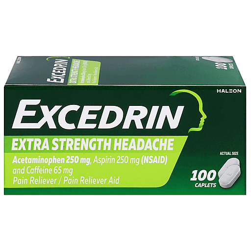 Excedrin Extra Strength Pain Reliever Caplets 250 mg Acetaminophen 250 ...