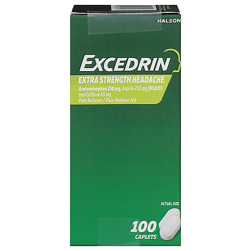 Excedrin Extra Strength Pain Reliever Caplets 250 mg Acetaminophen 250 ...