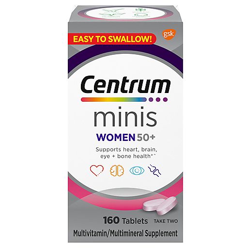 Centrum Minis Women 50+ Multivitamin Supplement Non-GMO and Gluten Free ...