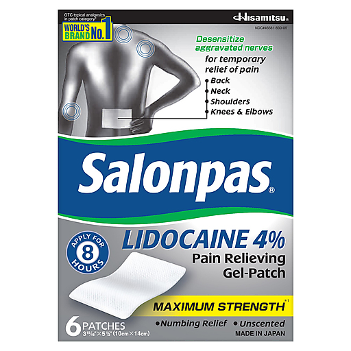 Salonpas Lidocaine Gel-Patch 6 Ct | First Aid | DeCA
