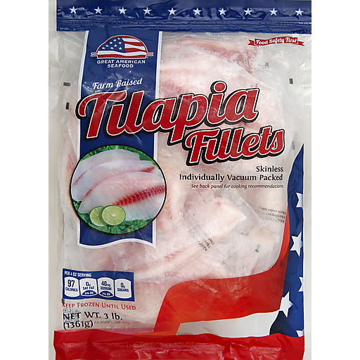 Great American Seafood Skinless Farm Raised Tilapia Fillets 3 lb bag ...
