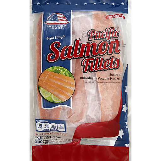 Great American Seafood Skinless Pacific Salmon Fillets 2 lb bag ...