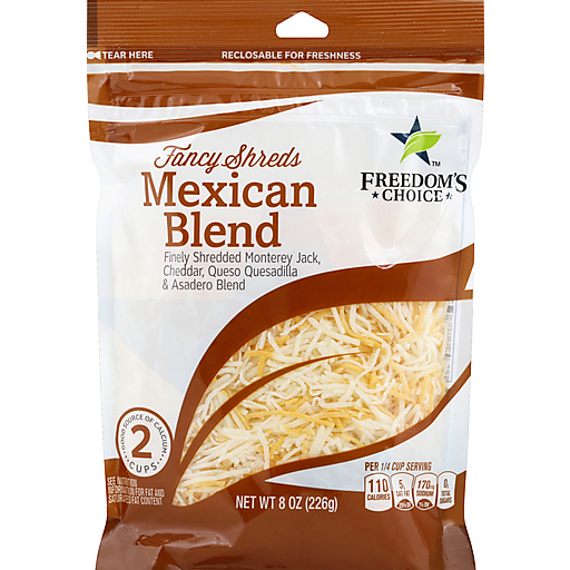 Freedom's Choice Fancy Shreds Mexican Blend Finely Shredded Four Cheese ...