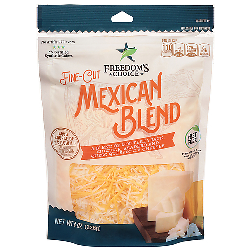 Freedom's Choice Fancy Shreds Mexican Blend Finely Shredded Four Cheese ...