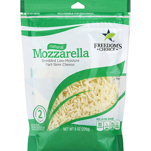 Freedom's Choice Natural Shredded Mozzarella Cheese 8 oz bag | Shredded ...