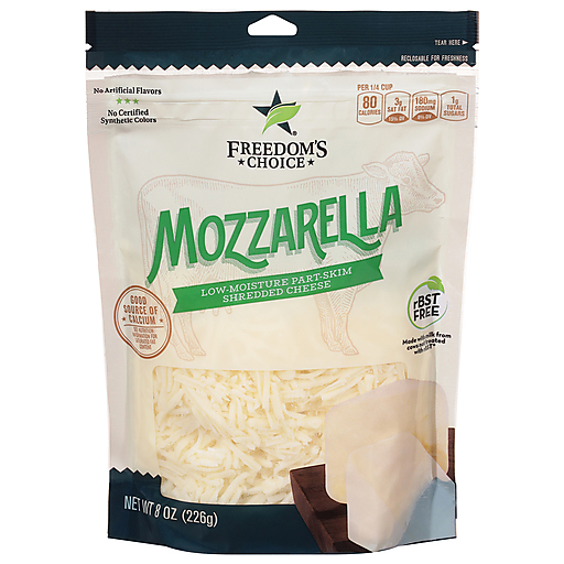 Freedom's Choice Natural Shredded Mozzarella Cheese 8 oz bag | Shredded ...