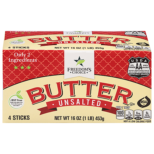 Freedom's Choice Unsalted Butter Sticks 16 oz | Butter | DeCA