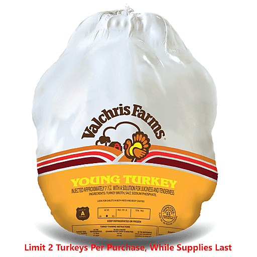 Valchris Frozen Young Turkey 16-20 lb | Fresh Poultry | DeCA
